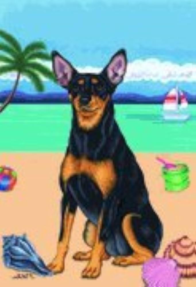 Min Pin (Beach) Large Flag – Salty Paws