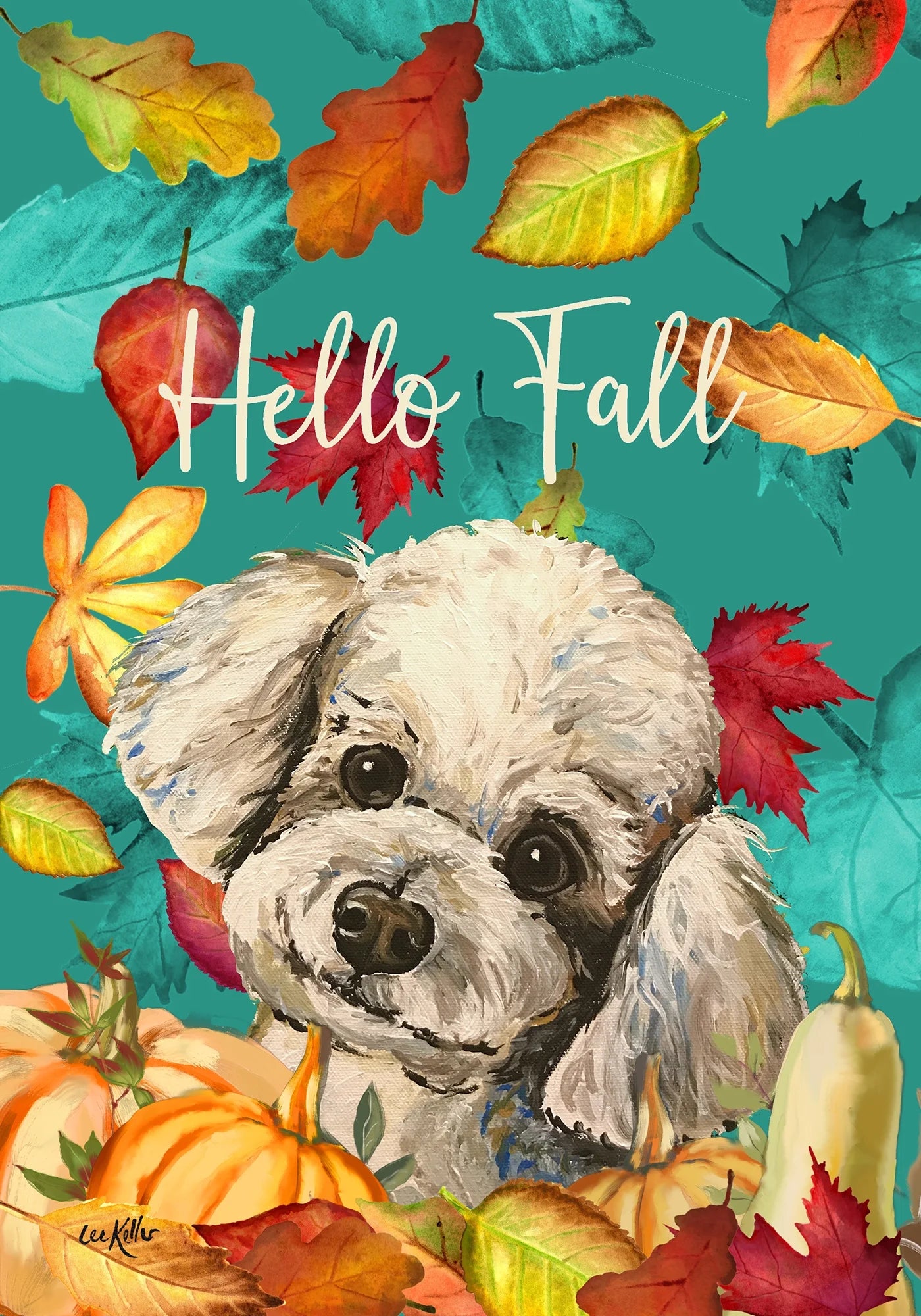 Maltese (Hello Fall) Large Flag – Salty Paws