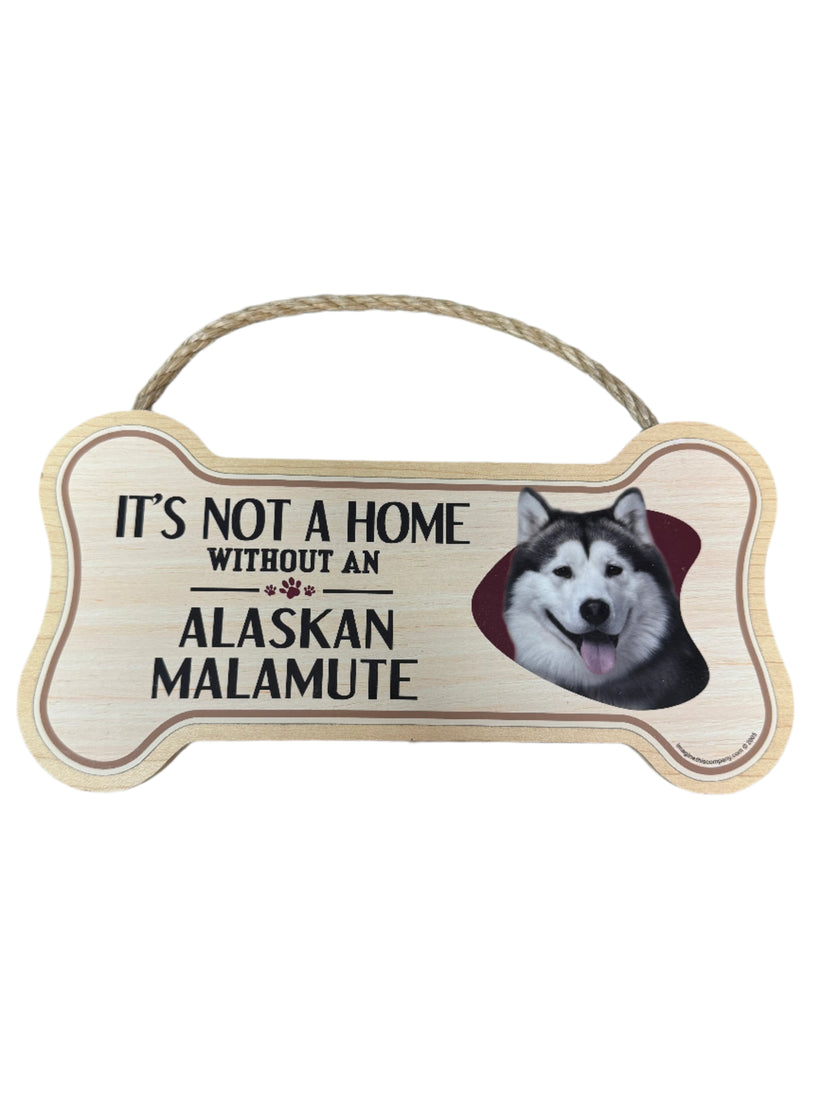 Alaskan Malamute Wooden Bone Sign – Salty Paws