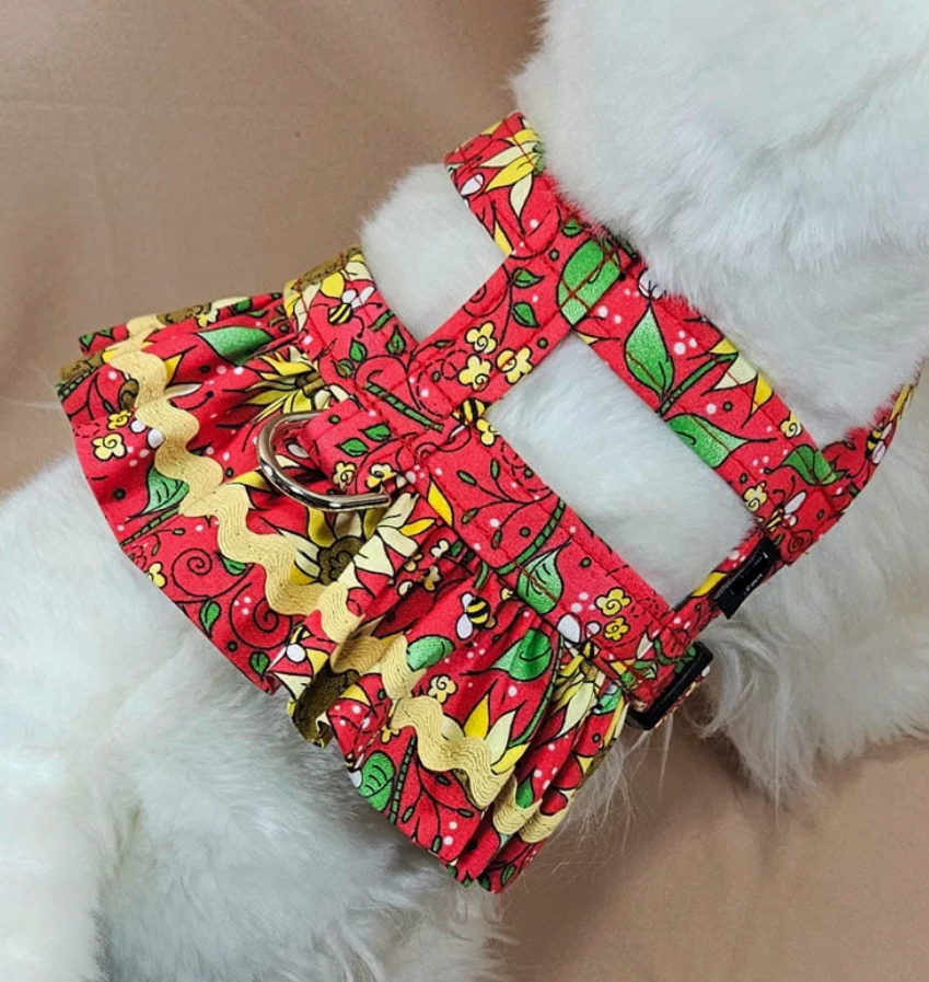 Sunflower Ruffle Dog Harness – Salty Paws
