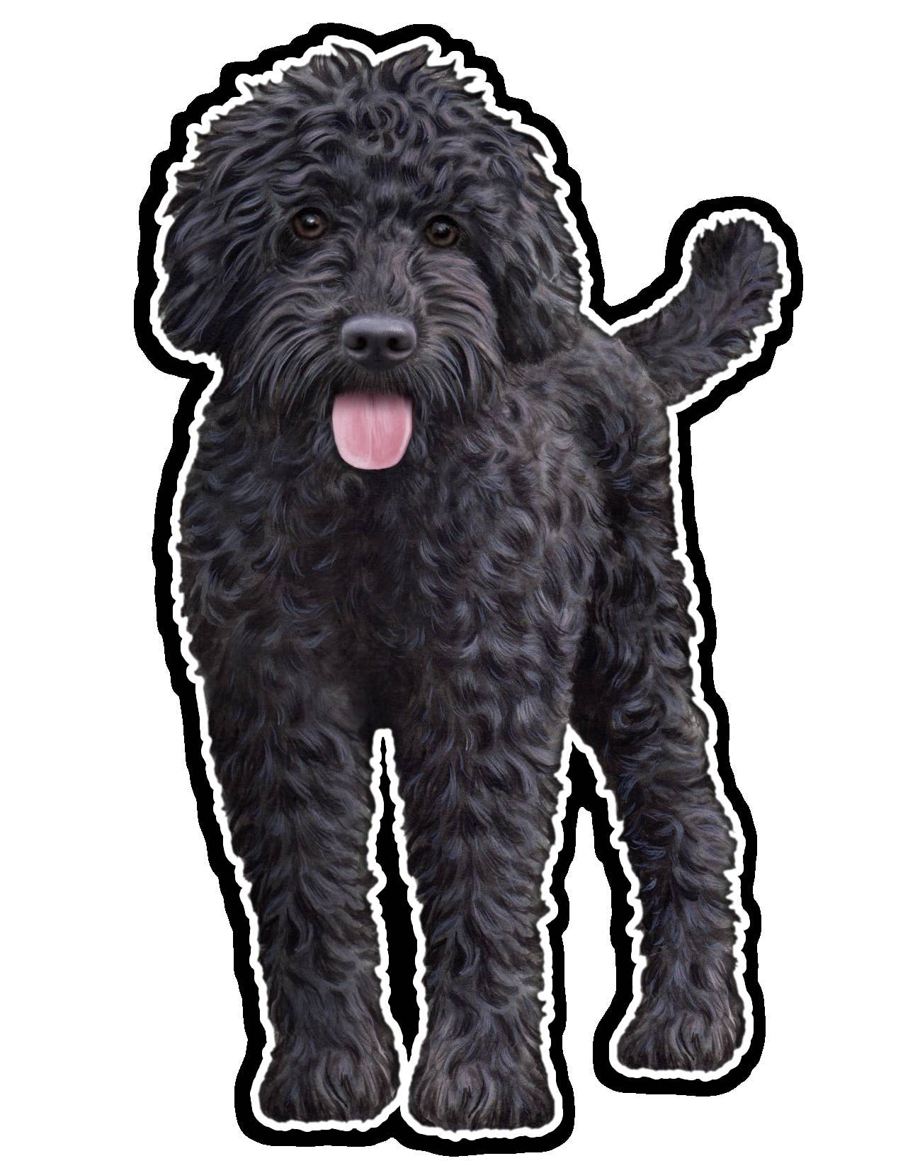 Labradoodle, Black - Vinyl Sticker – Salty Paws