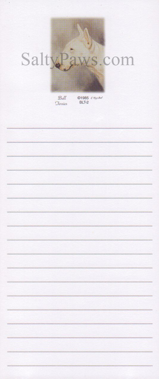 Bull Terrier List Note Pad – Salty Paws
