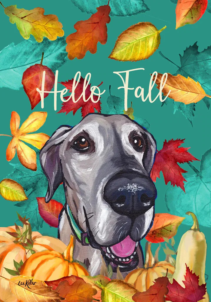 Great Dane (Hello Fall) Large Flag – Salty Paws